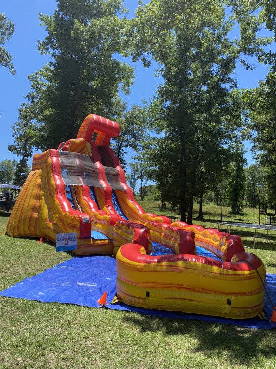 Lava Drop Two Lane Water Slide - La Fiesta Rentals Wake Village TX