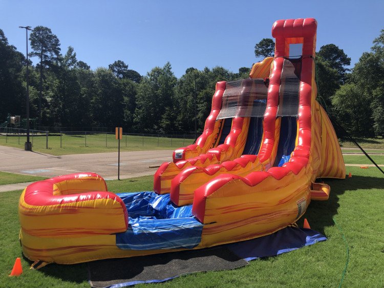 Lava Drop Two Lane Water Slide - La Fiesta Rentals Wake Village TX