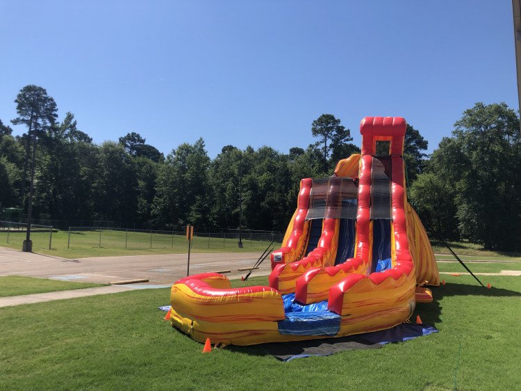 Lava Drop Two Lane Water Slide - La Fiesta Rentals Wake Village TX
